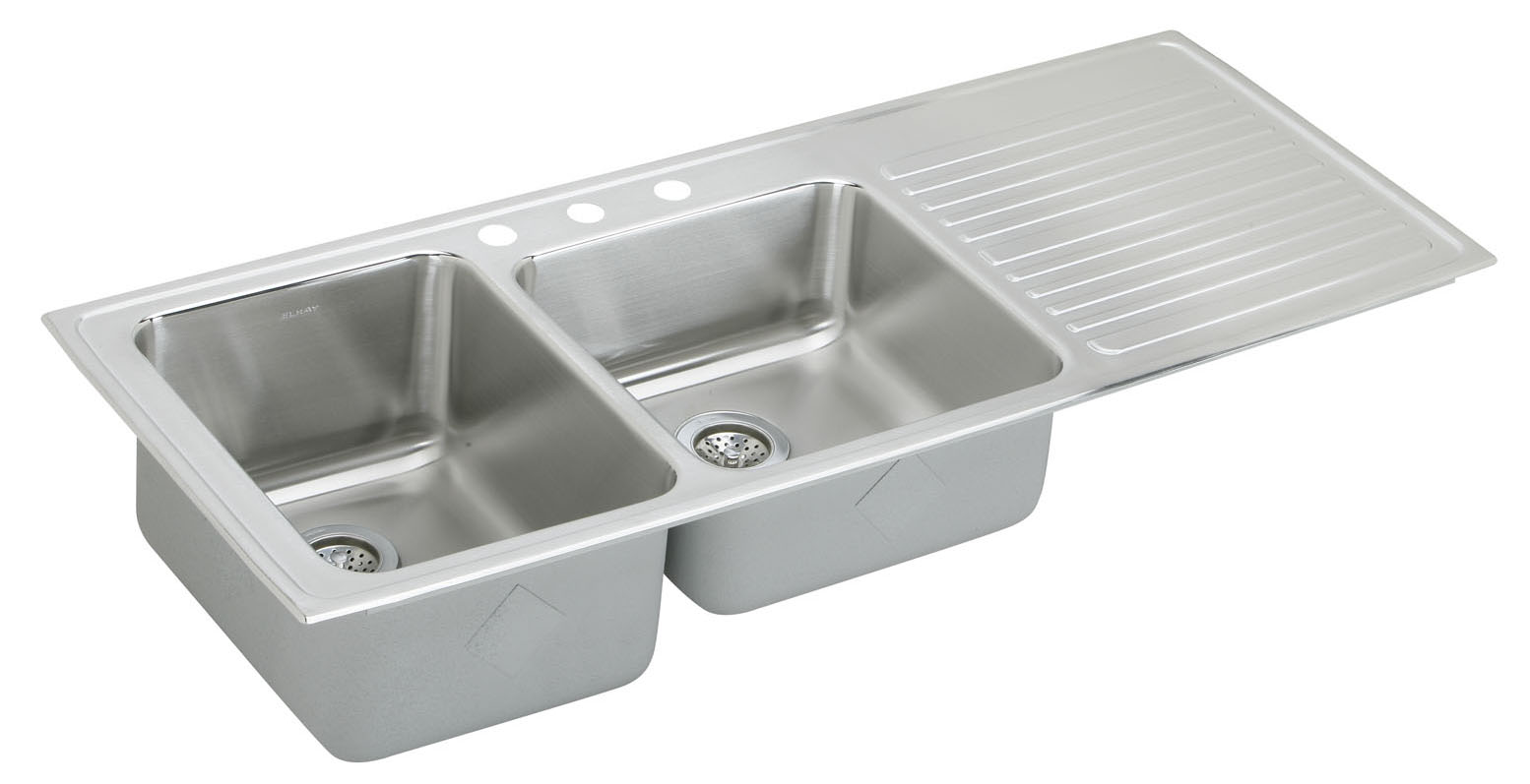 Elkay Gourmet Lustertone ILGR5422 Topmount Double Bowl Stainless Steel ... Elkay Gourmet Lustertone ILGR5422 Topmount Double Bowl Stainless Steel ...